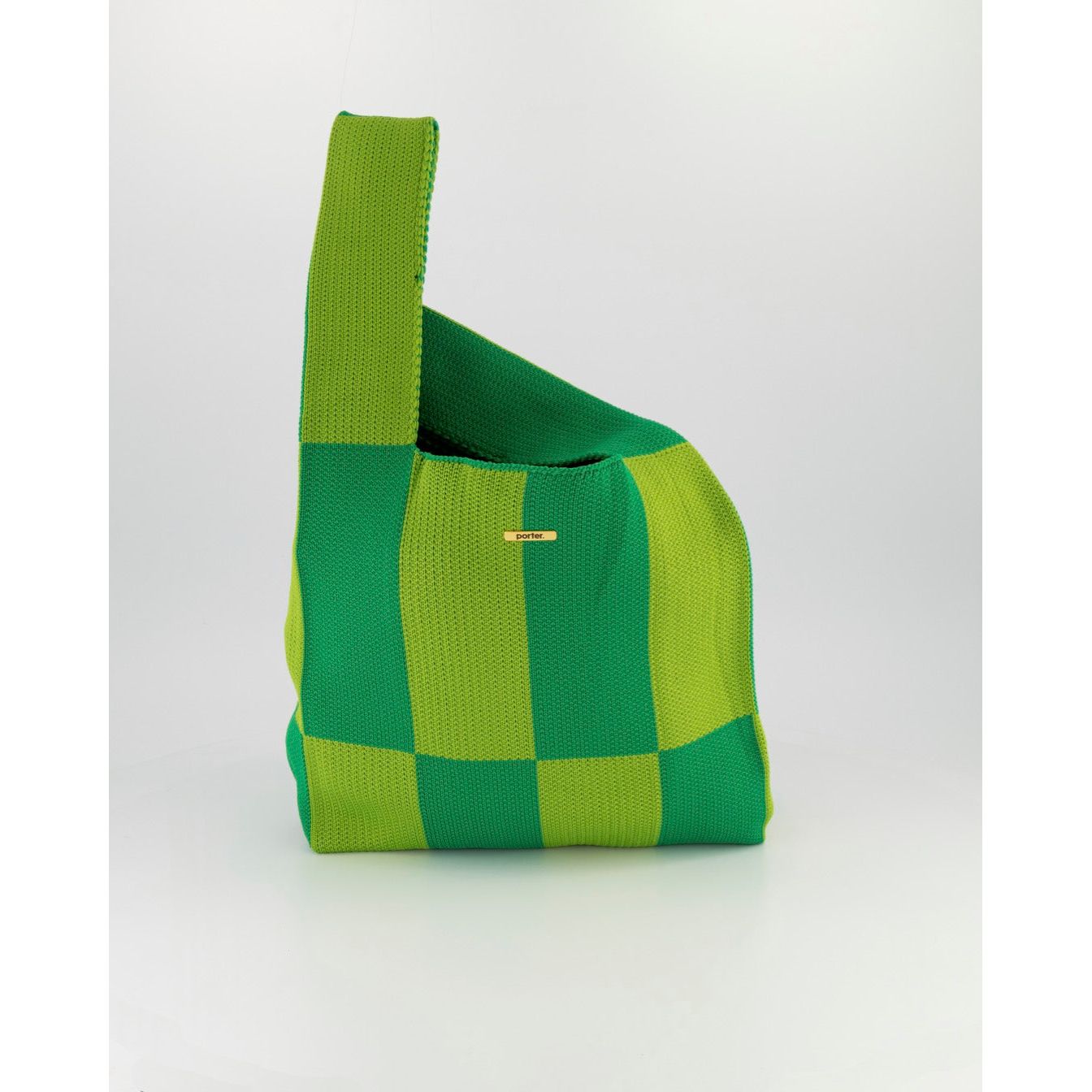 Green & Lime Large Check Shopper – Porter