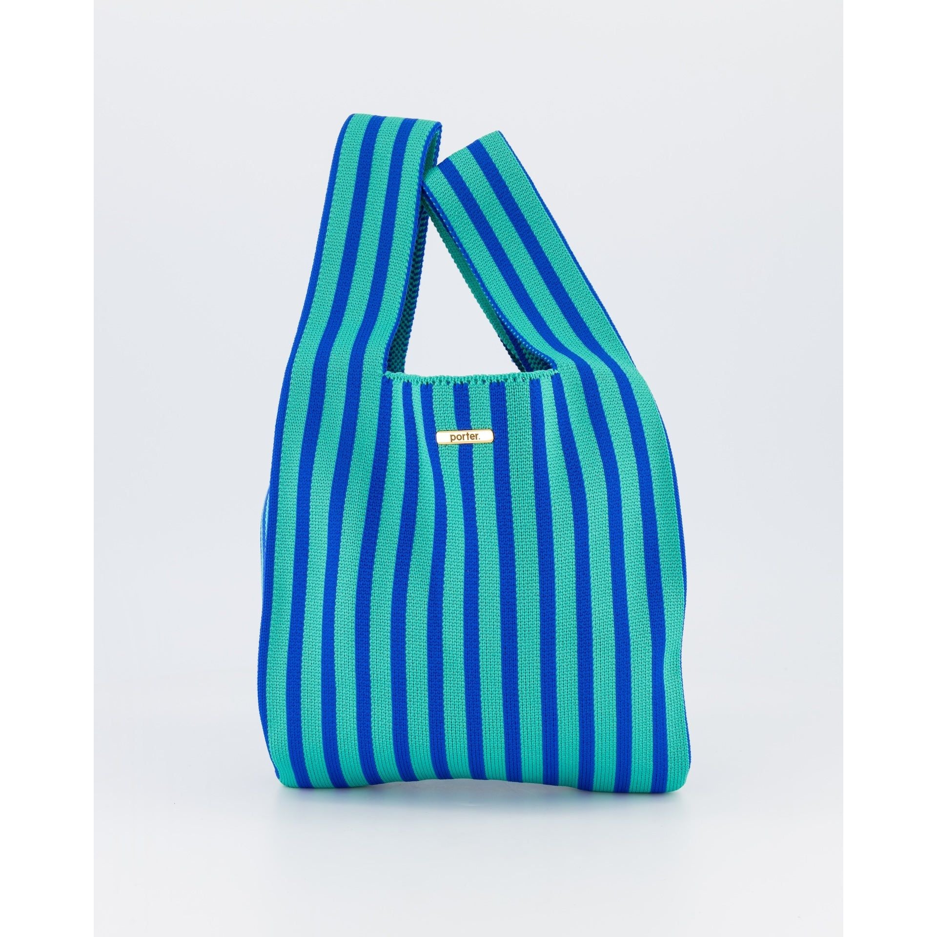 Green & Navy Thin Vertical Stripe Mini Shopper – Porter