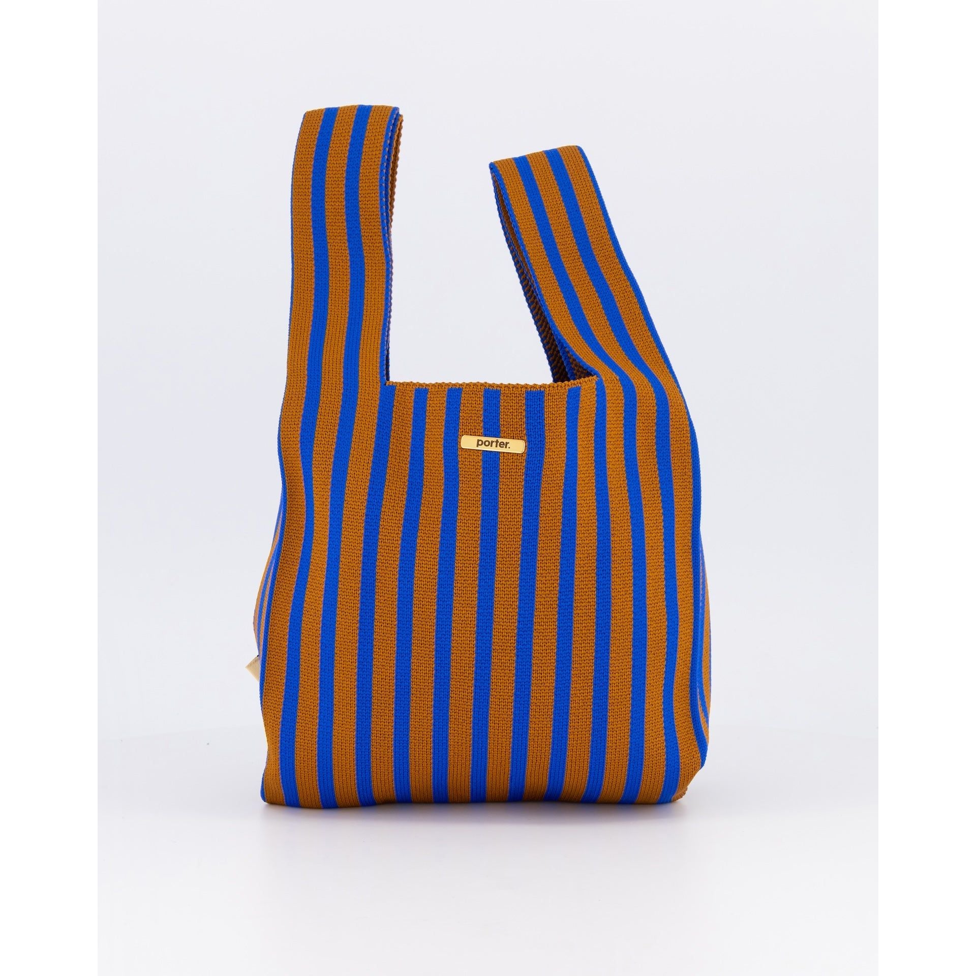 Navy & Brown Thin Vertical Stripe Mini Shopper – Porter