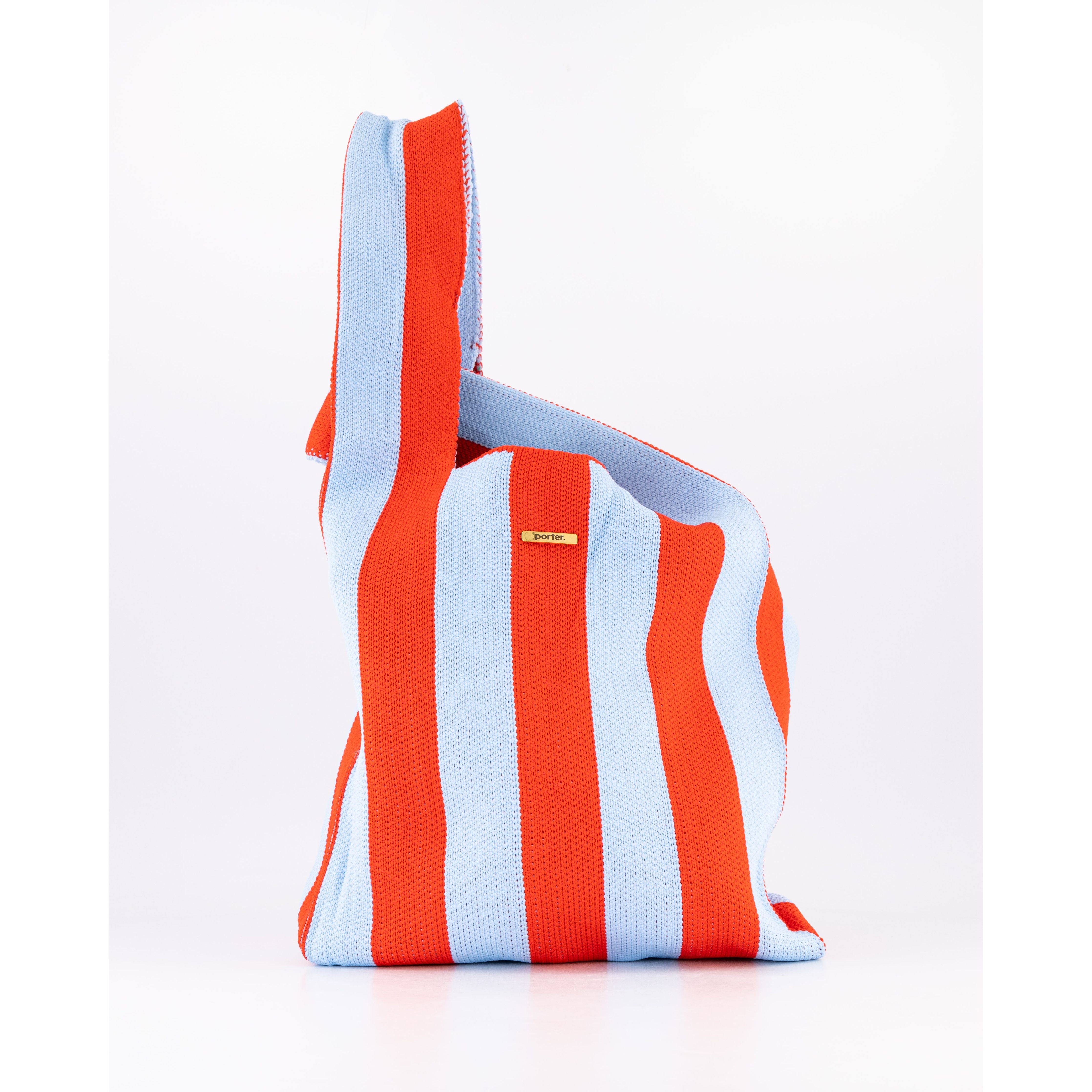 Red & Blue Vertical Stripe Shopper – Porter