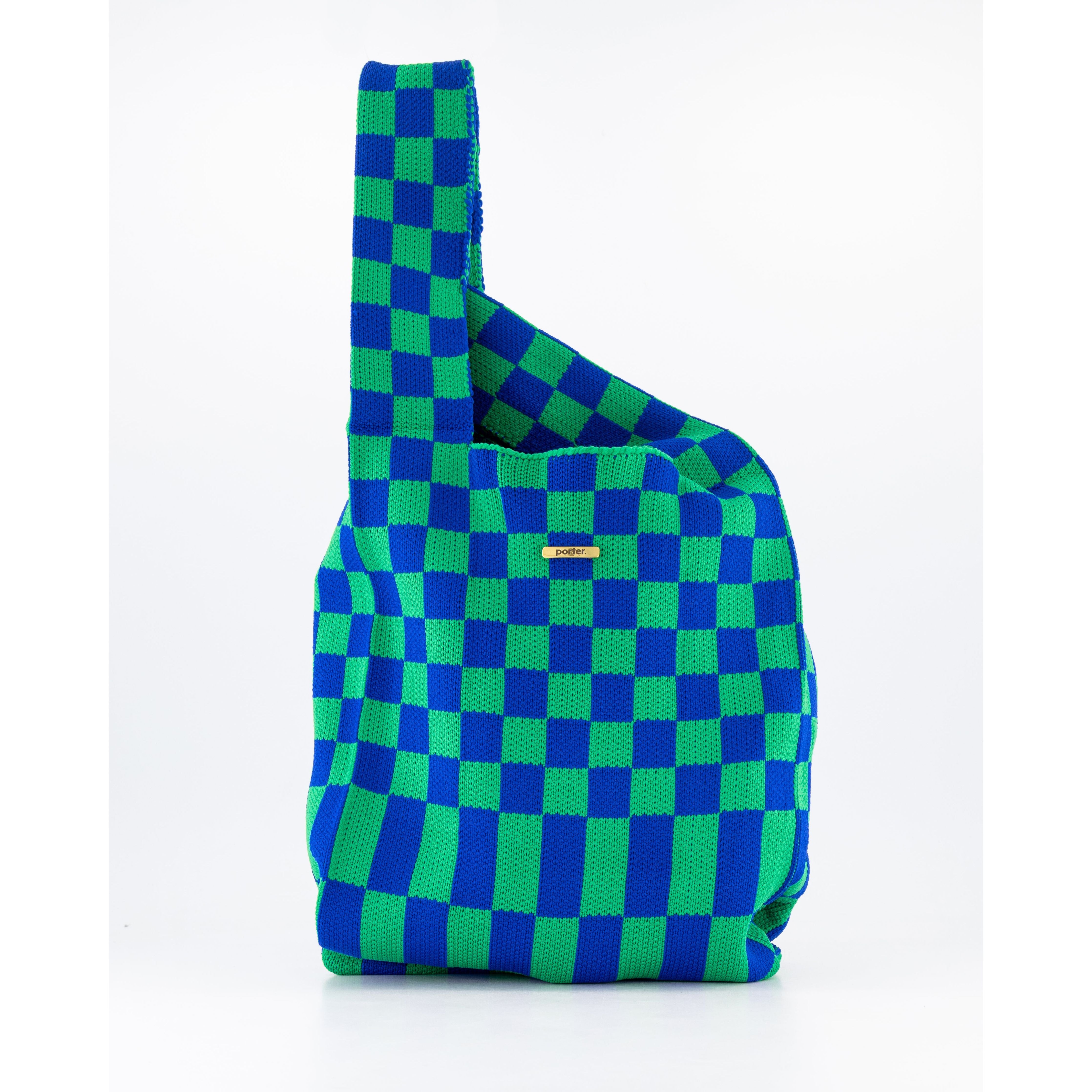 Green & Blue Check Shopper – Porter